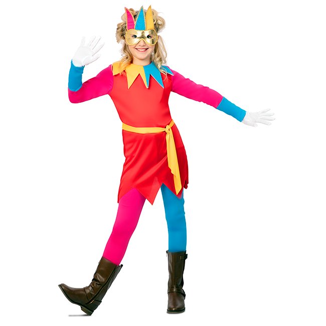 DISFRAZ DE BUFÓN COLORES NIÑA | Tienda de disfraces online