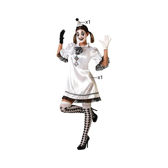 DISFRAZ DE PAYASA PIERROT MUJER | Tienda de disfraces online